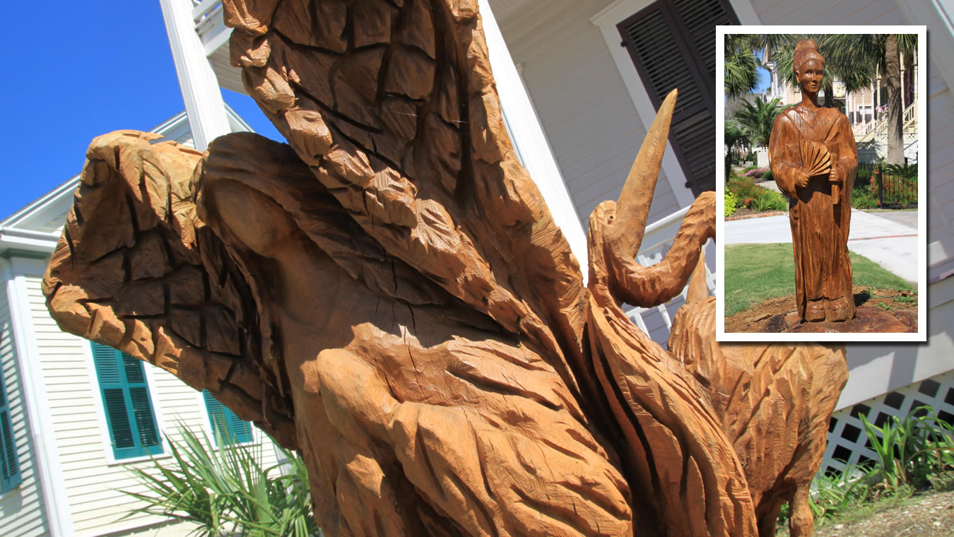 GALVESTON.COM: Tree Sculptures: "Geisha" and "Sister Angels ...