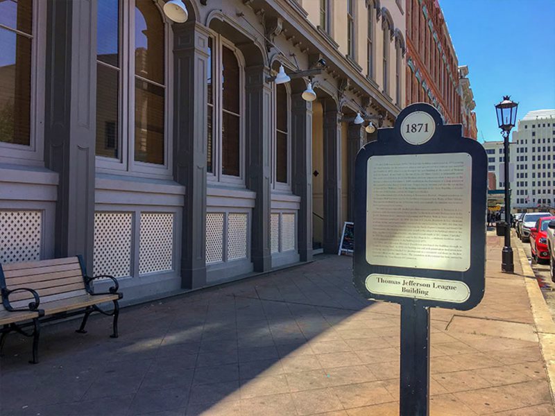 GALVESTON.COM: Historical Marker: 1871 Thomas Jefferson League Building ...