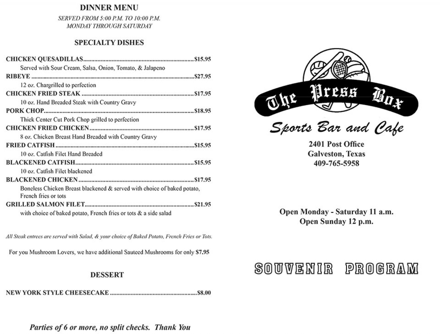 GALVESTON.COM: The Press Box - Galveston, TX